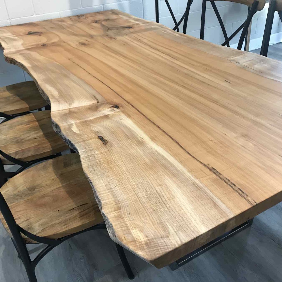 Acadia Live EdgeMaple Dining Table - 8' - Pathway Tables