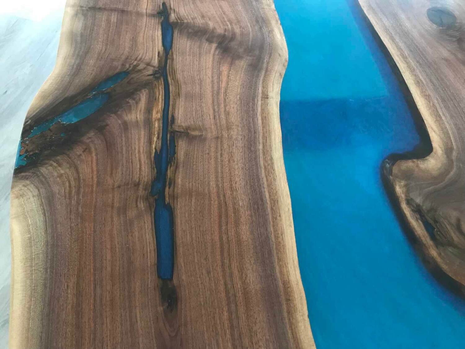 Everglade Live EdgeWalnut Epoxy River Table - 7' - Pathway Tables