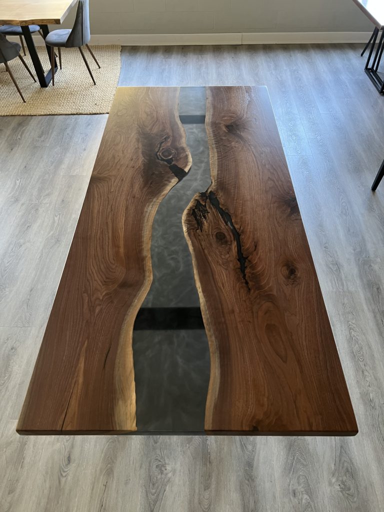 Walnut Epoxy River Dining TableBig Bend Series - 8' - Pathway Tables