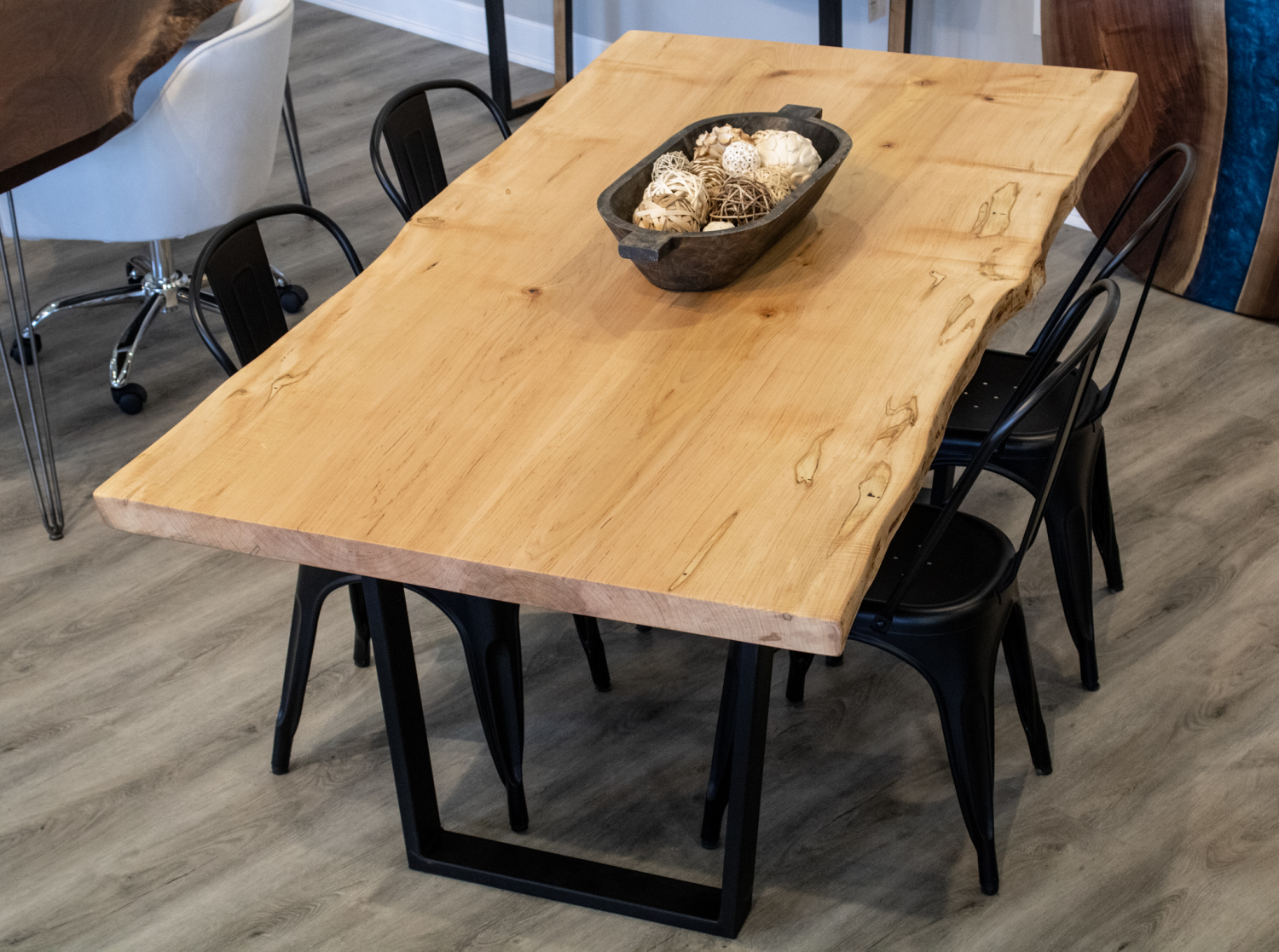 Olympic Live Edge Maple Dining Table - 6.5' - Pathway Tables