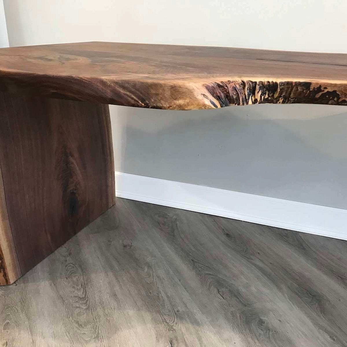 GlacierWalnut Waterfall Desk - 6.5' - Pathway Tables