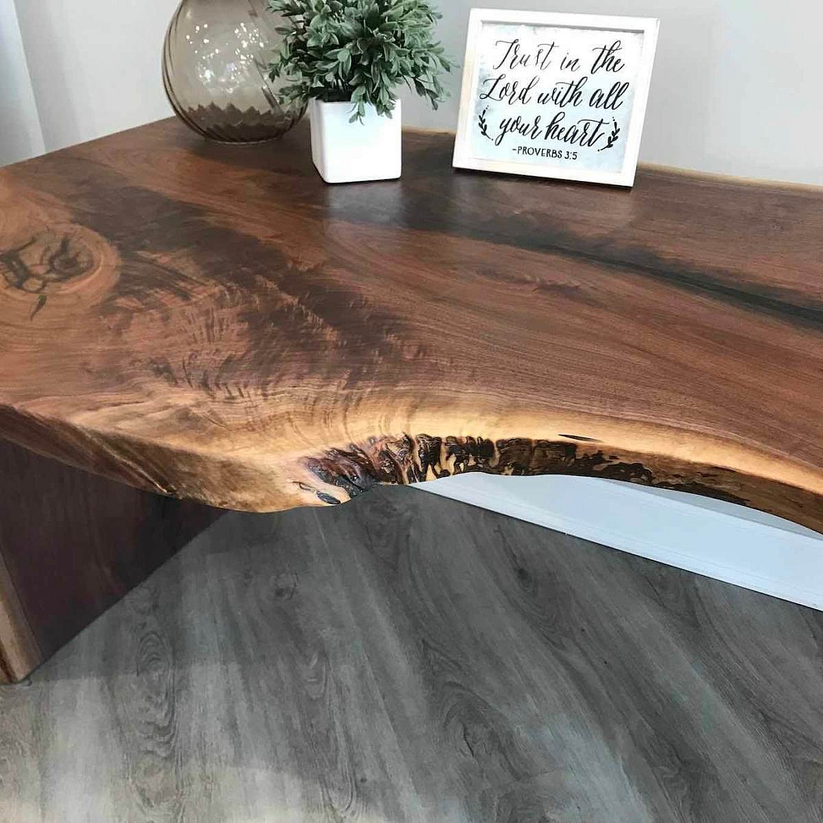 GlacierWalnut Waterfall Desk - 6.5' - Pathway Tables