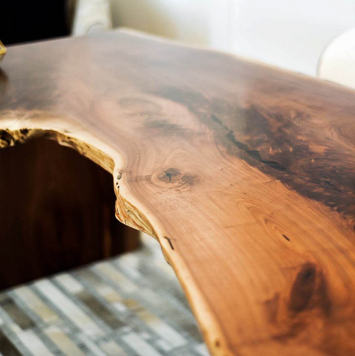 HeritageWalnut Waterfall Desk - 6' - Pathway Tables