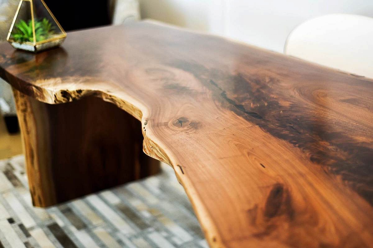 HeritageWalnut Waterfall Desk - 6' - Pathway Tables