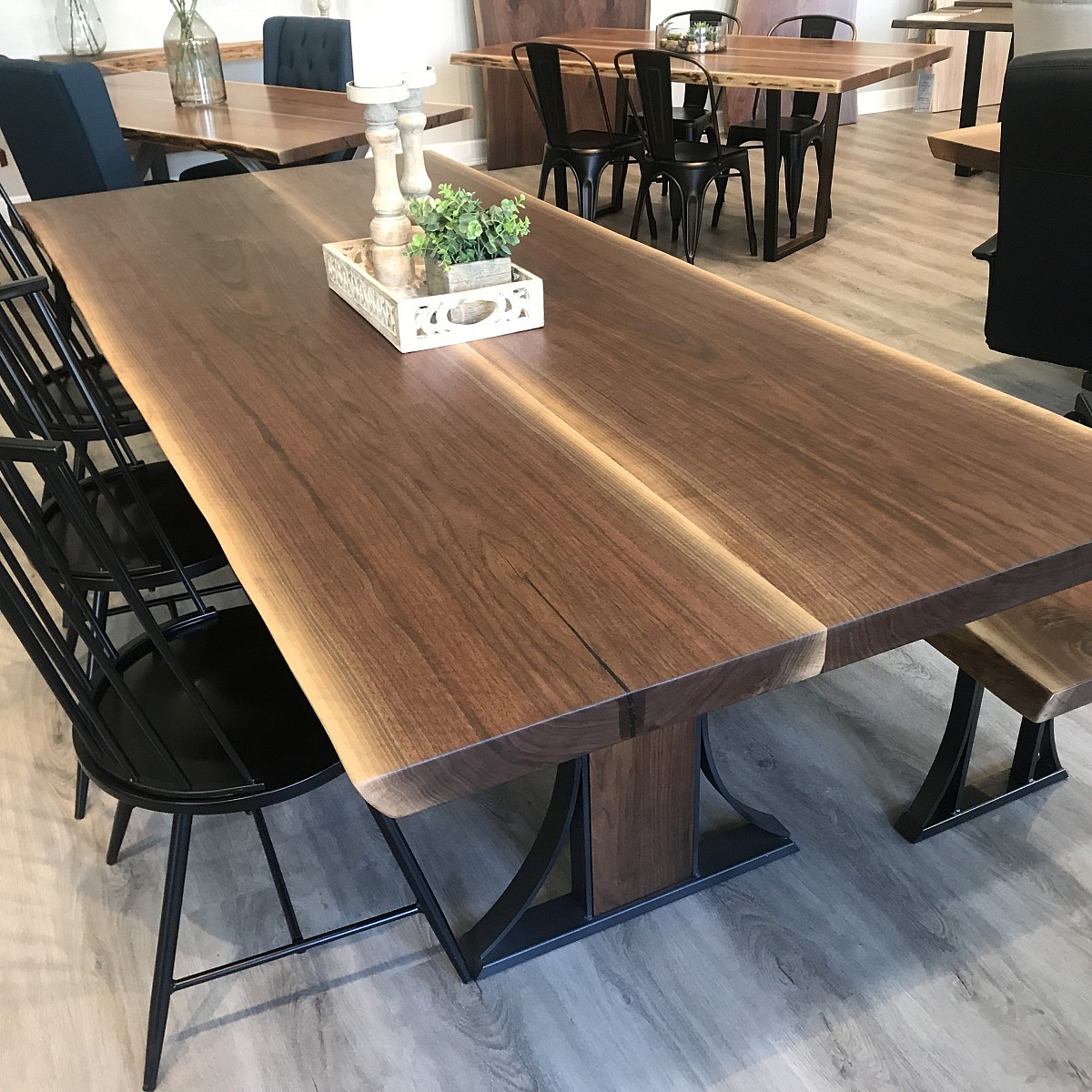 Arches Live EdgeWalnut Dining Table - 8' - Pathway Tables