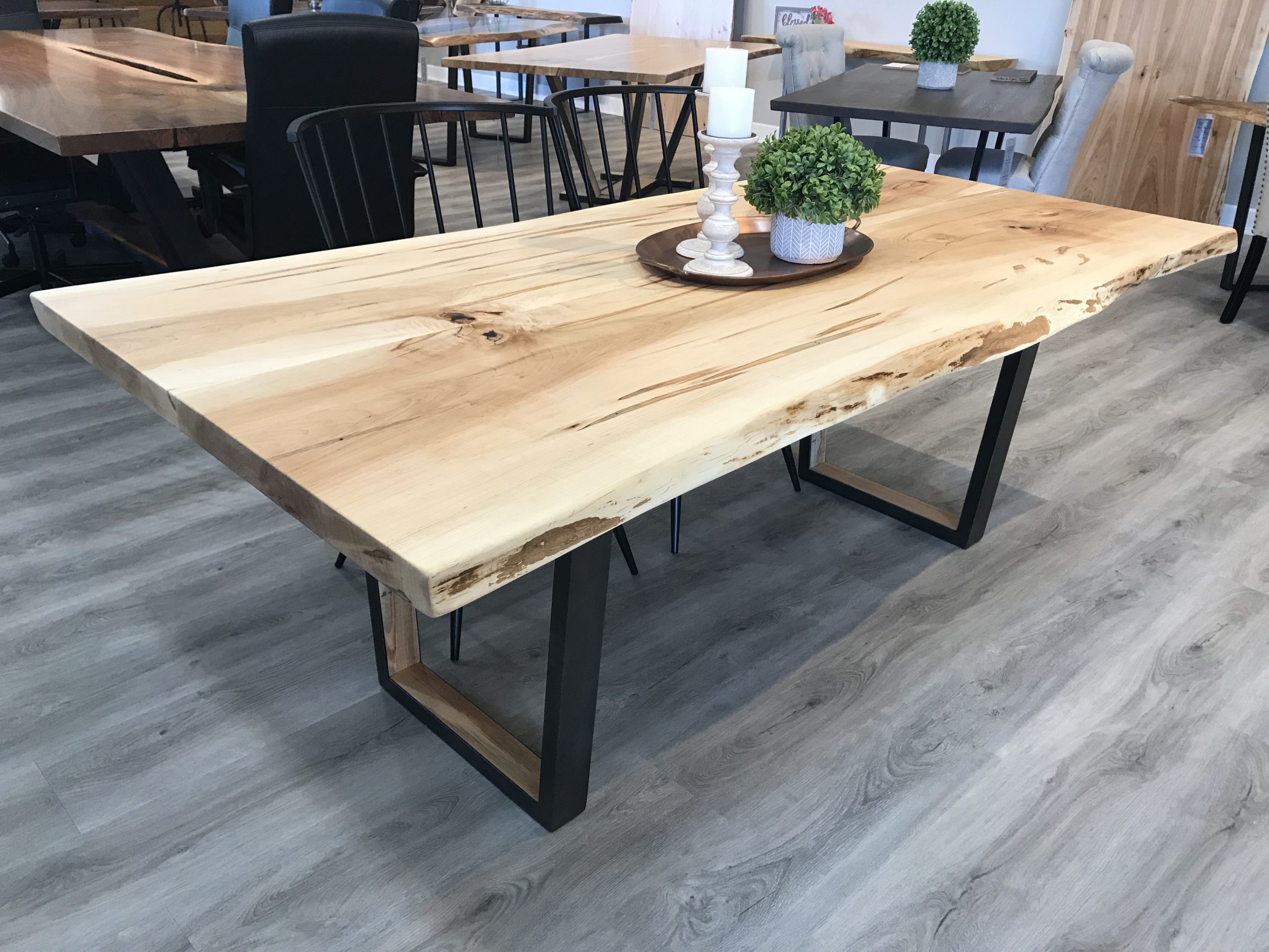 Cascades Live EdgeMaple Dining Table - 7' - Pathway Tables