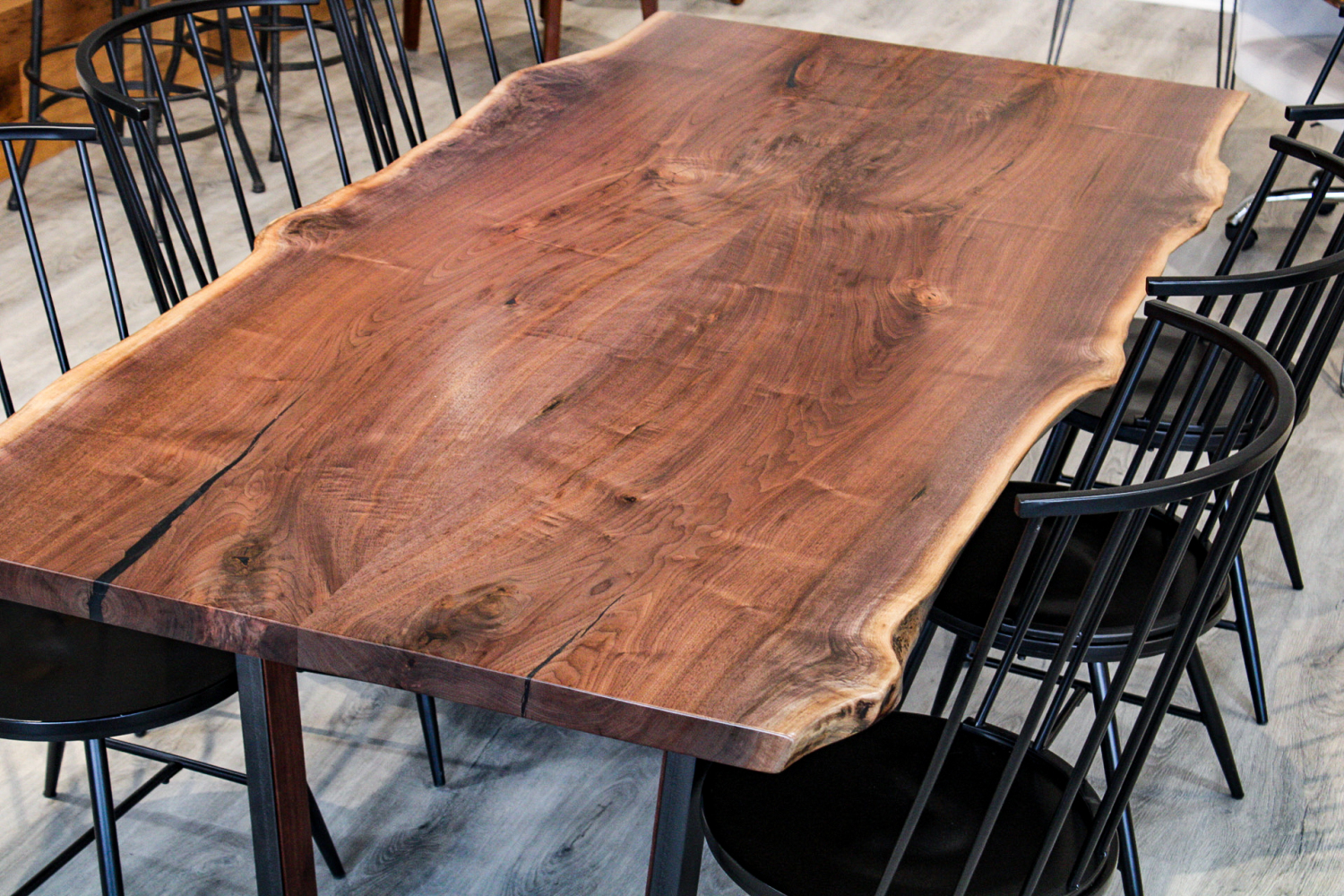 Salt Fork Live EdgeWalnut Dining Table - 7.5' - Pathway Tables
