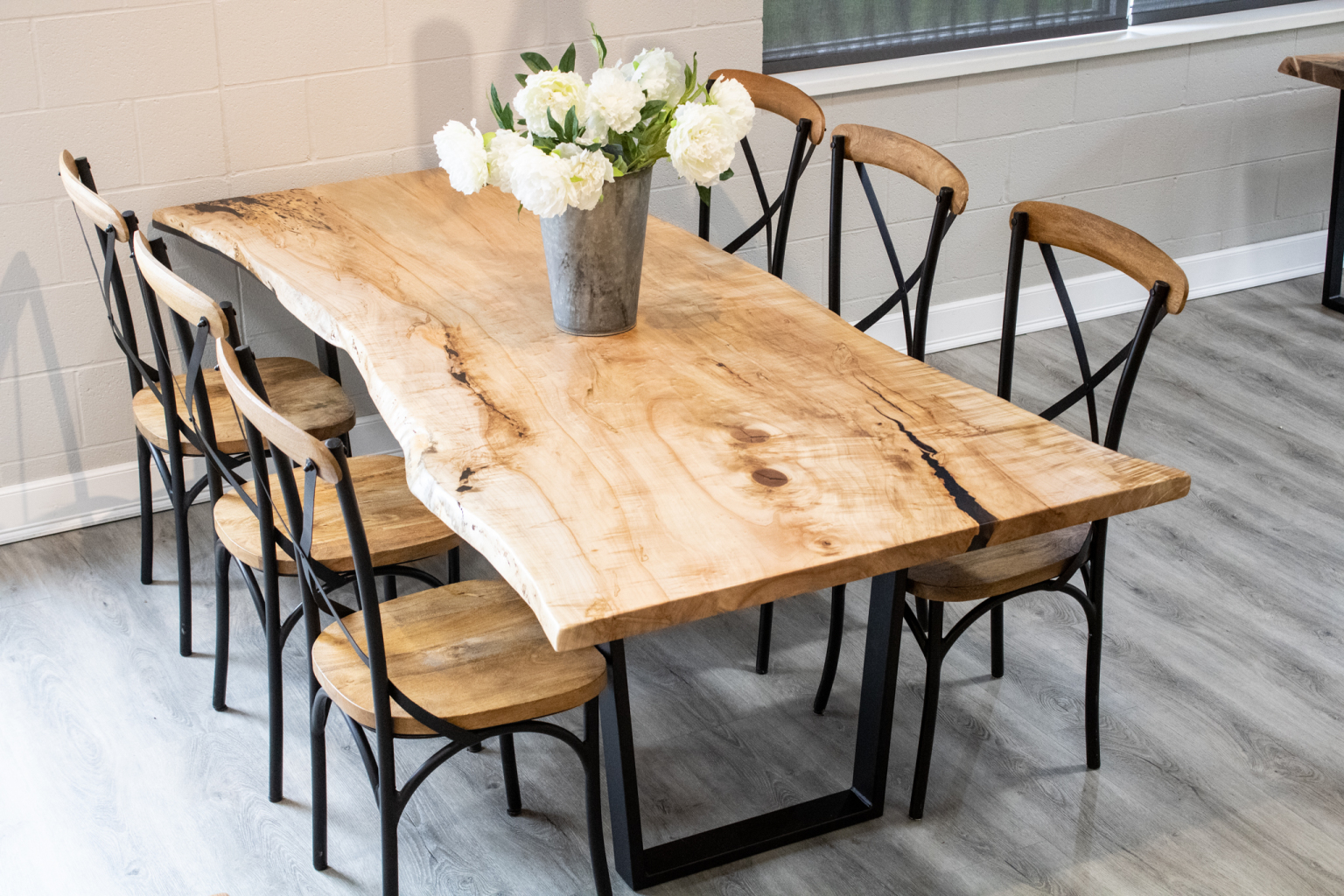Mill Creek Live EdgeWalnut Dining Table - 6' - Pathway Tables