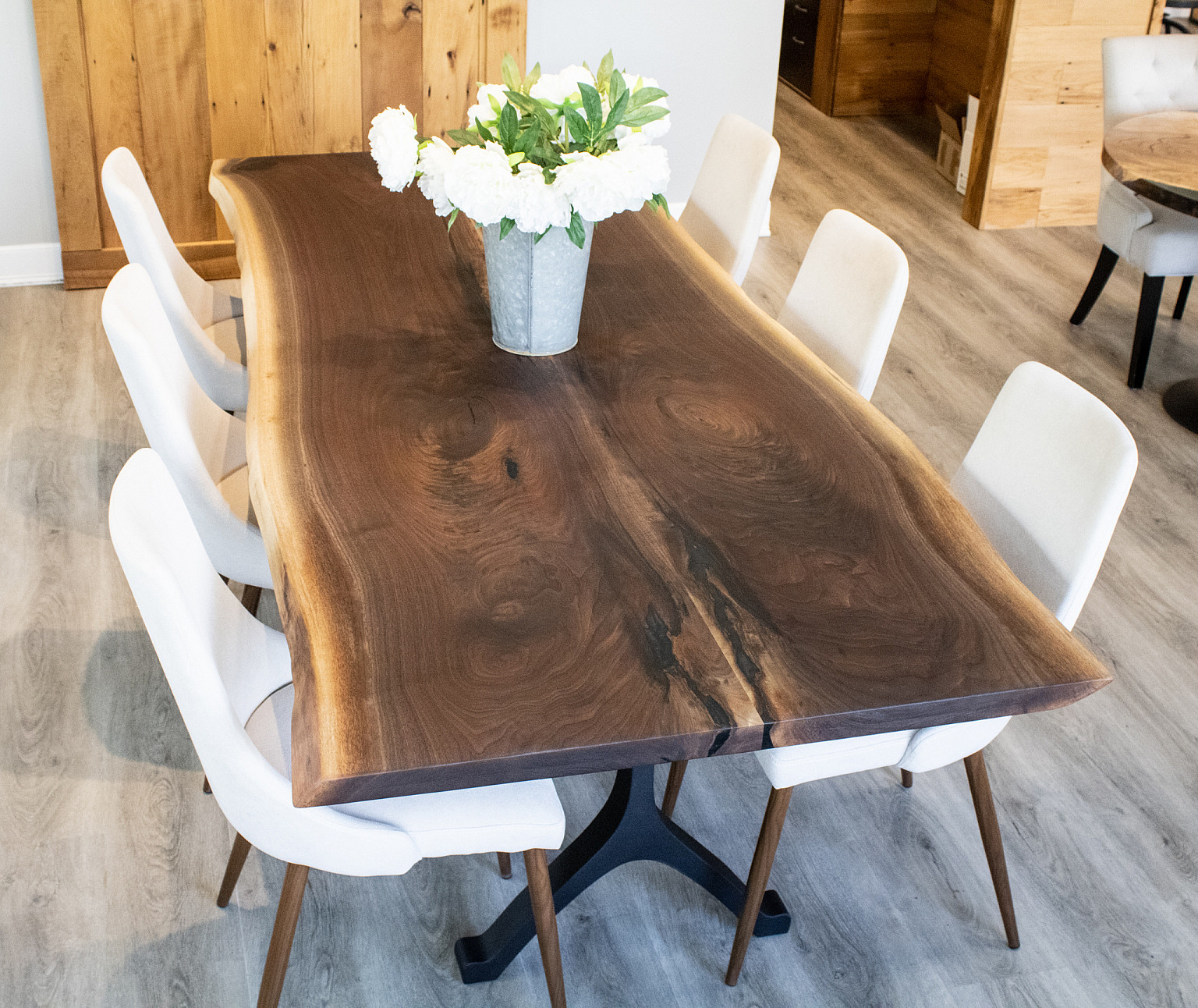 Cuyahoga Live EdgeWalnut Dining Table - 8' - Pathway Tables