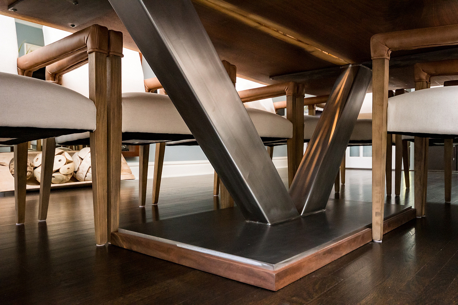 V Column Dining Table Base - Pathway Tables