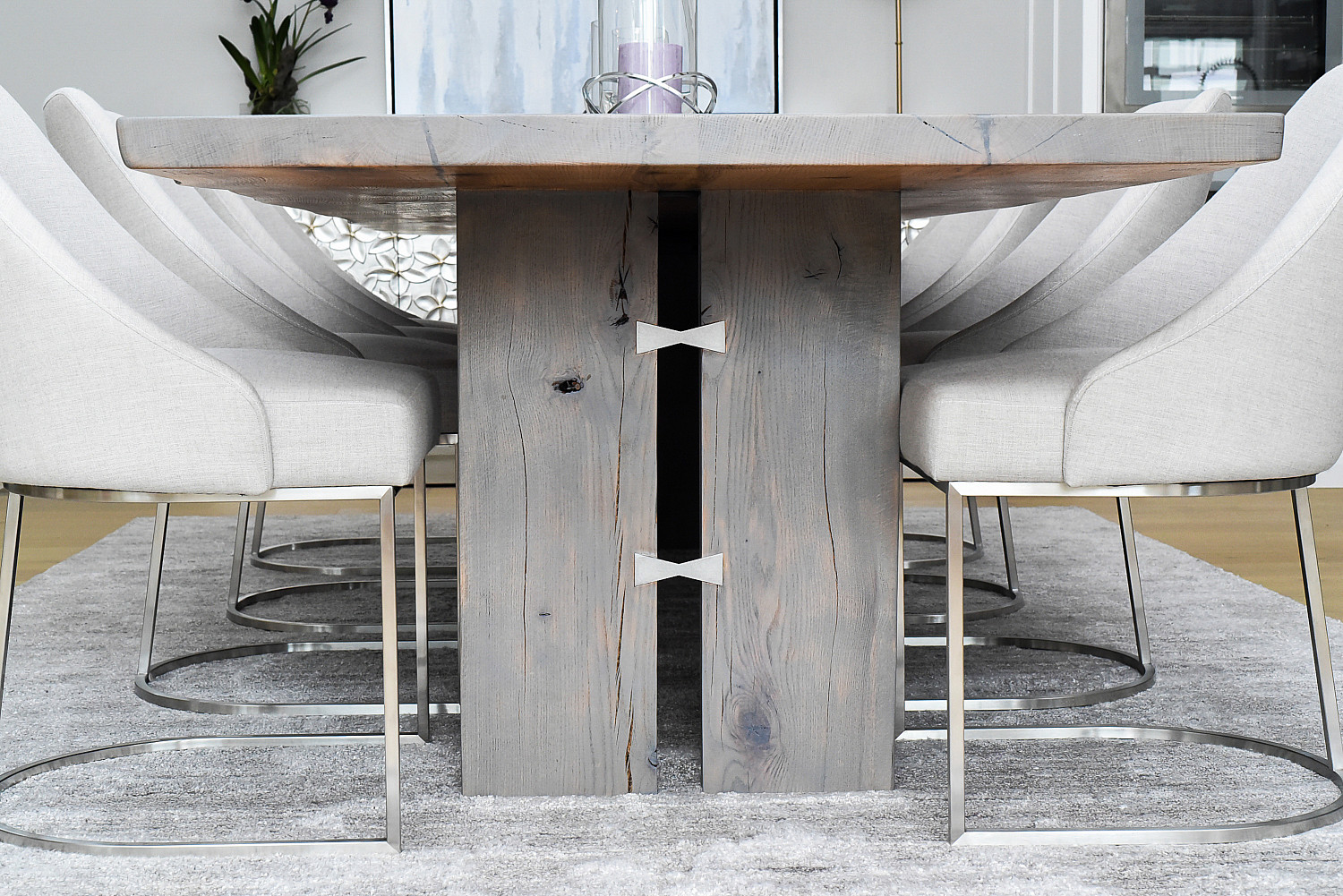 Wood Panel Dining Table Base - Pathway Tables