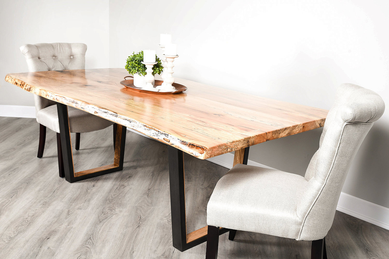 Standard with Wood Inlay Dining Table Base - Pathway Tables