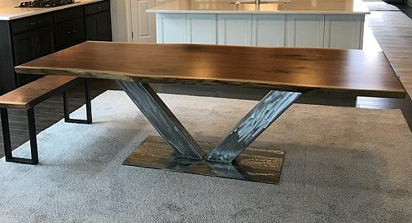V Column Dining Table Base - Pathway Tables
