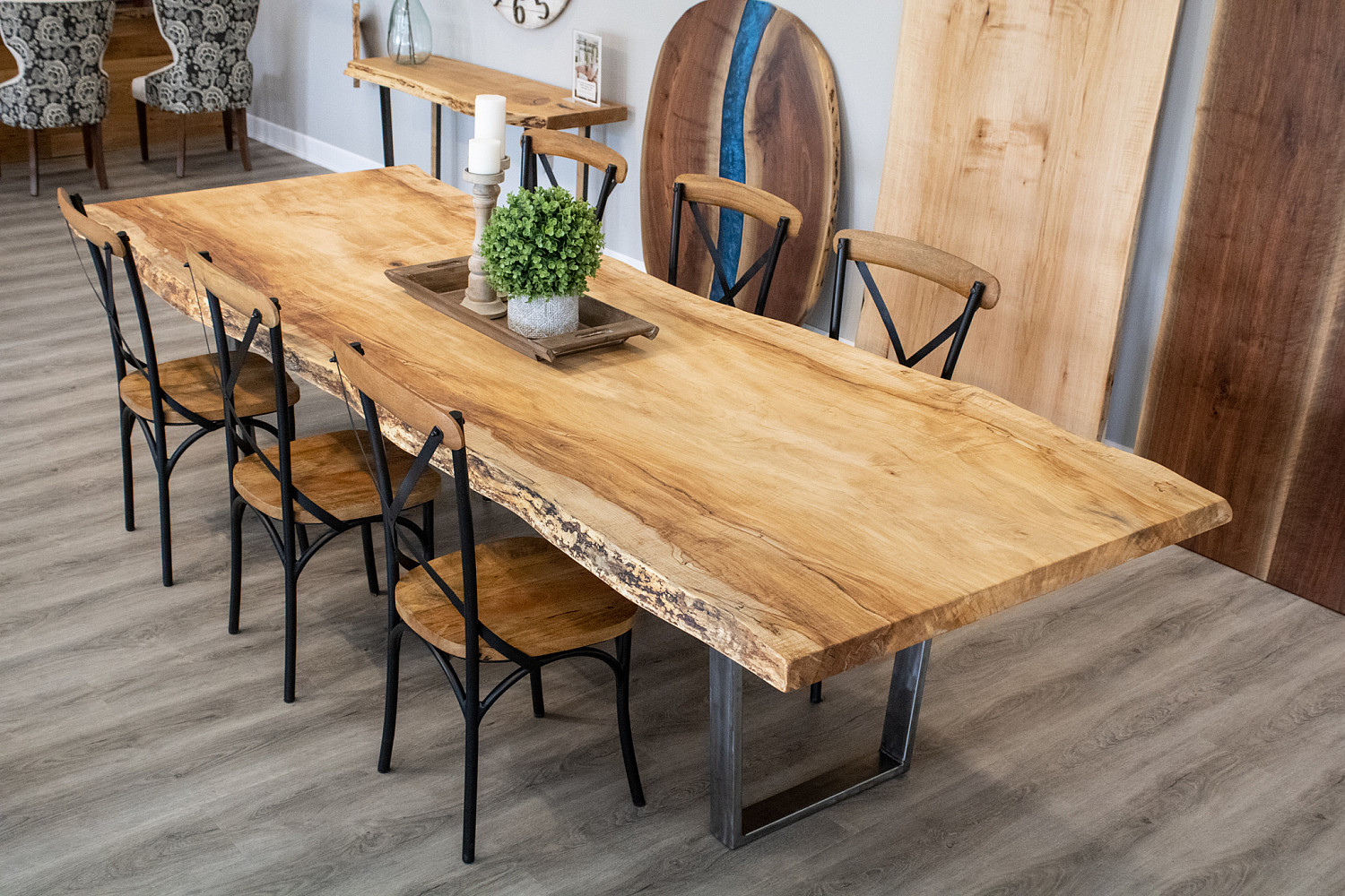 Pinnacle Live EdgeWalnut Dining Table - 12' - Pathway Tables