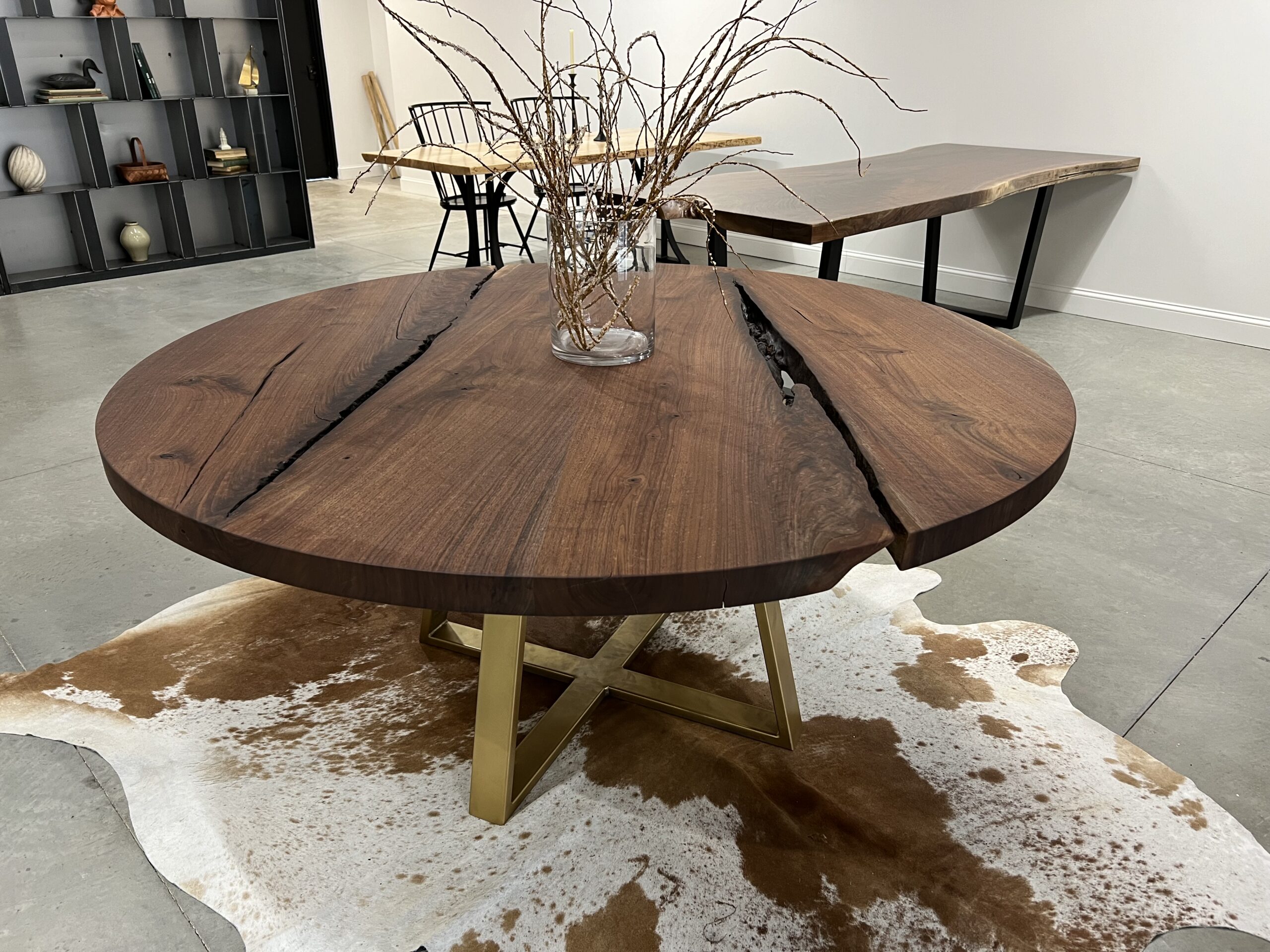 Round Walnut Dining Table Mammoth Series - 5' - Pathway Tables